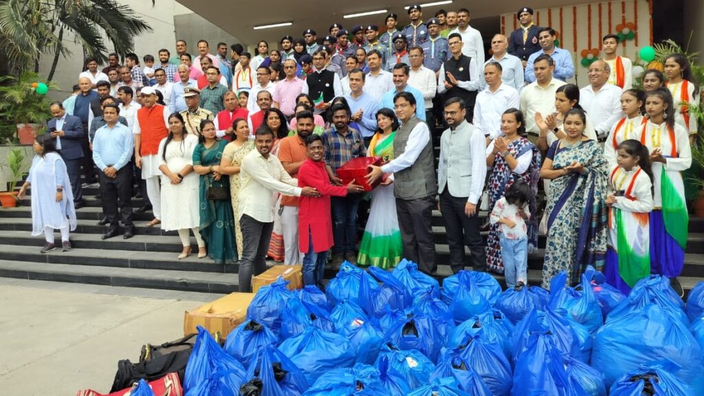 Donated clothes and materials to help the poor